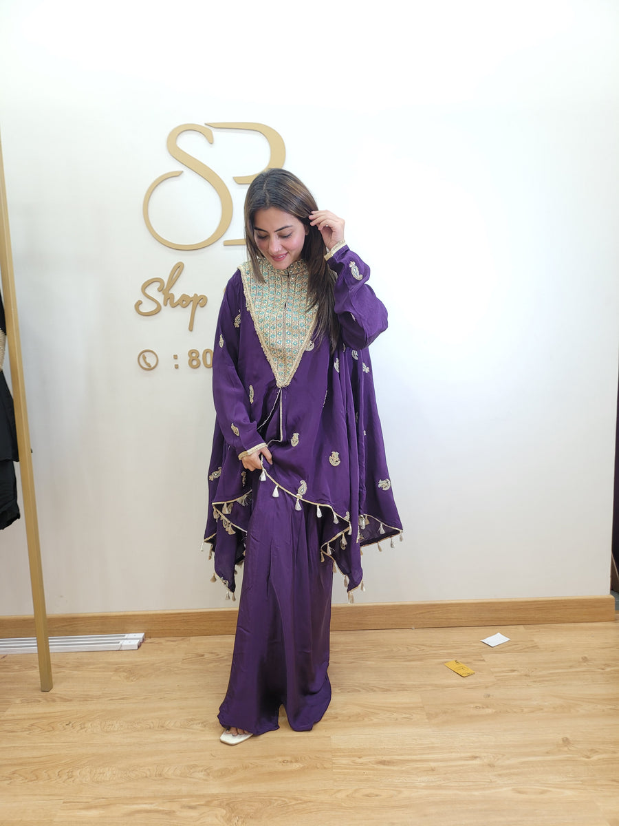 Indo western dress with asymmetric cut – Begum Shop